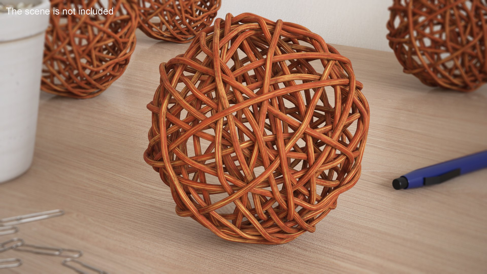 Wood Twig Rattan Wicker Ball Brown Model - TurboSquid 2078182