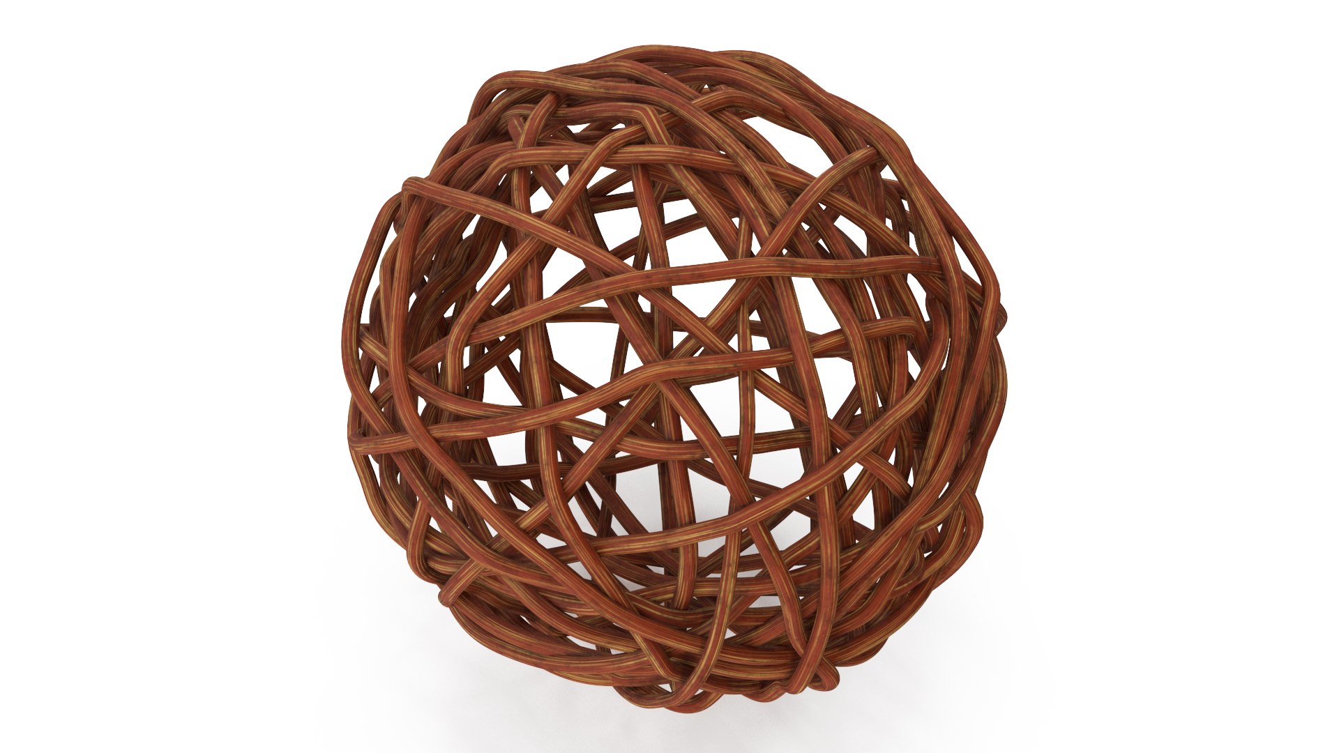 Wood Twig Rattan Wicker Ball Brown Model - TurboSquid 2078182
