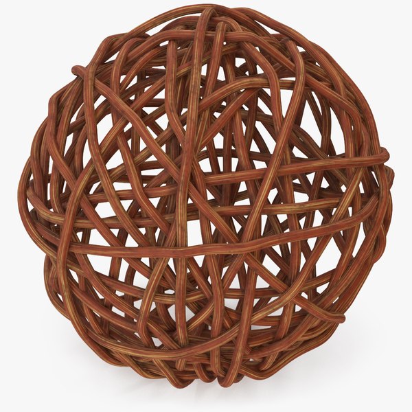 modelo 3d Wood Twig Rattan Wicker Ball Brown - TurboSquid 2078182