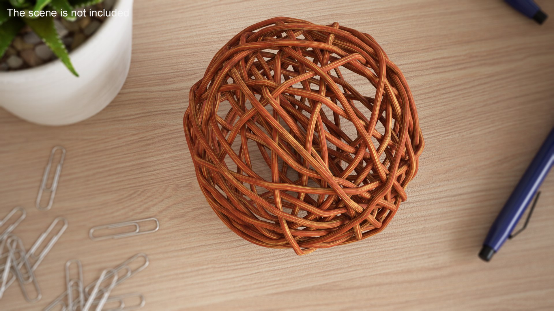 Wood Twig Rattan Wicker Ball Brown Model - TurboSquid 2078182