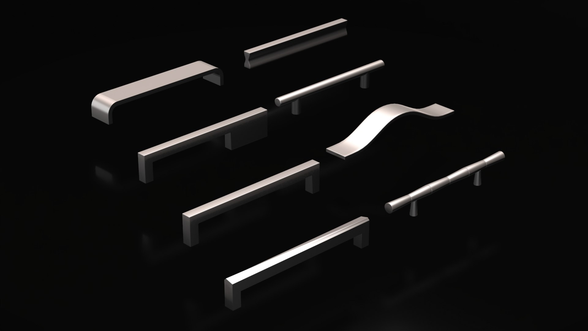 3D kitchen handles model - TurboSquid 1393568