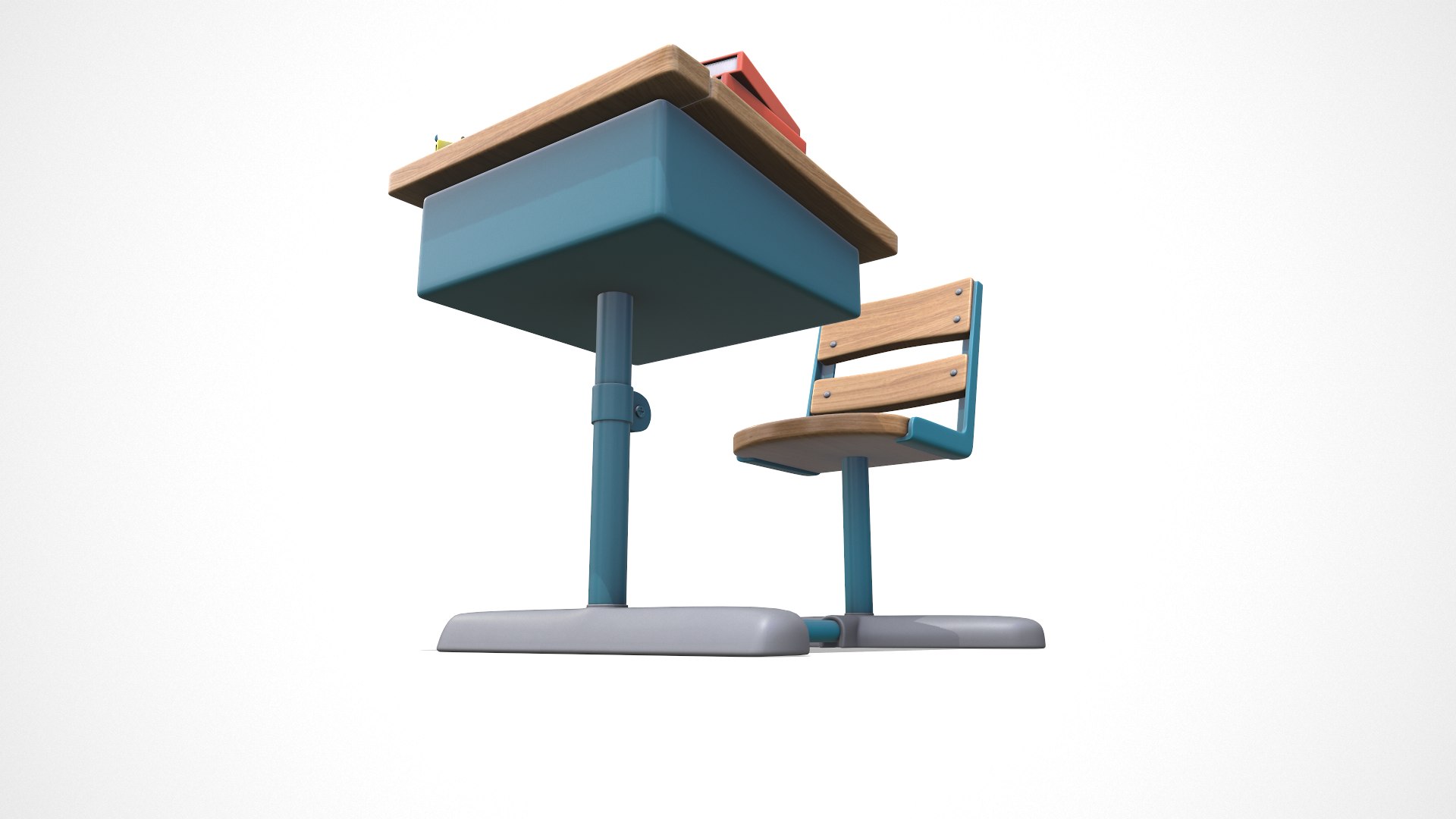3D Cartoon School Desk Model - TurboSquid 1658393