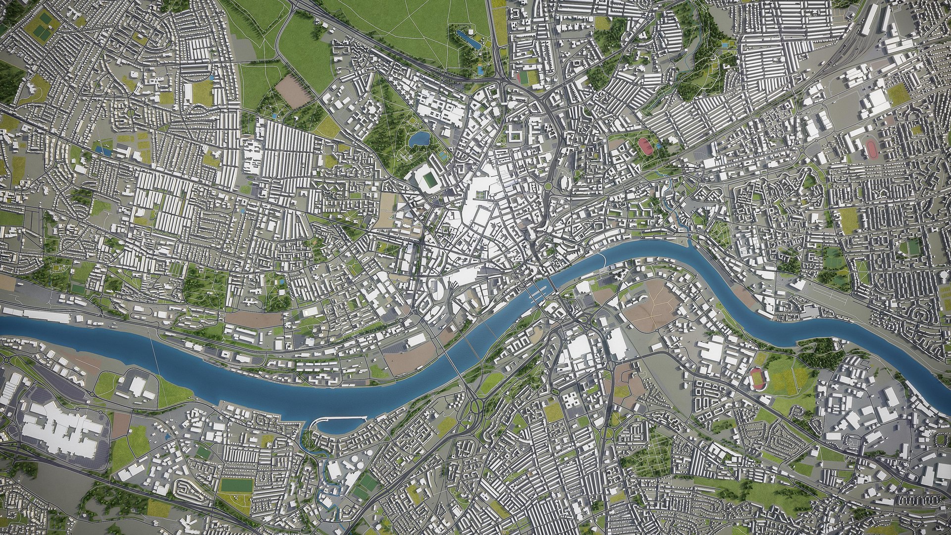 3D Model Newcastle Tyne Surrounding - - TurboSquid 1501106