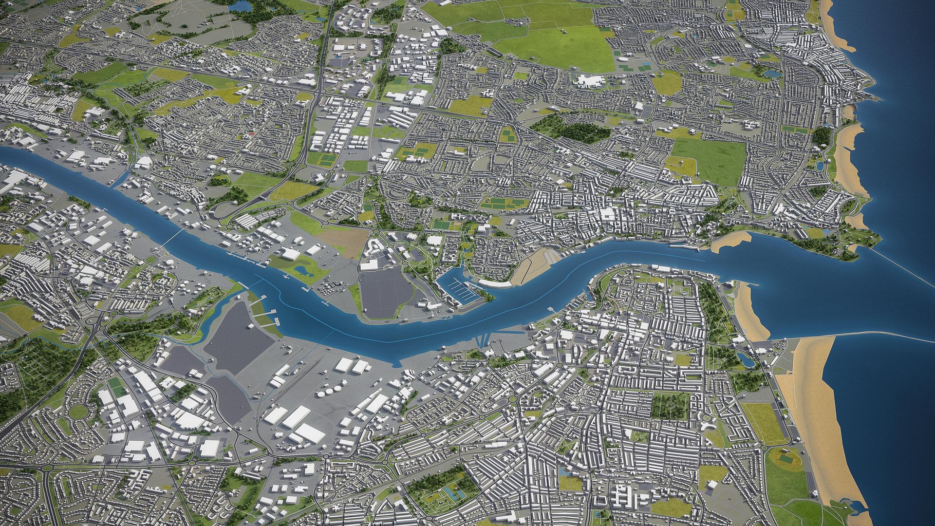 3D Model Newcastle Tyne Surrounding - - TurboSquid 1501106
