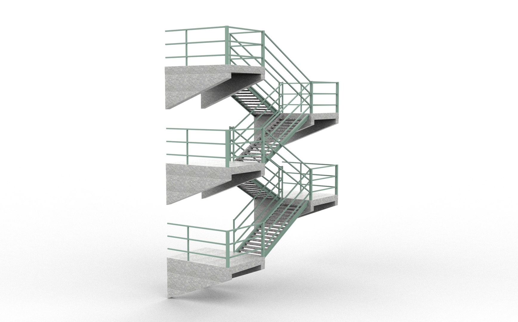 Fire Escape Stairs 3D Model 3D Model - TurboSquid 2351505