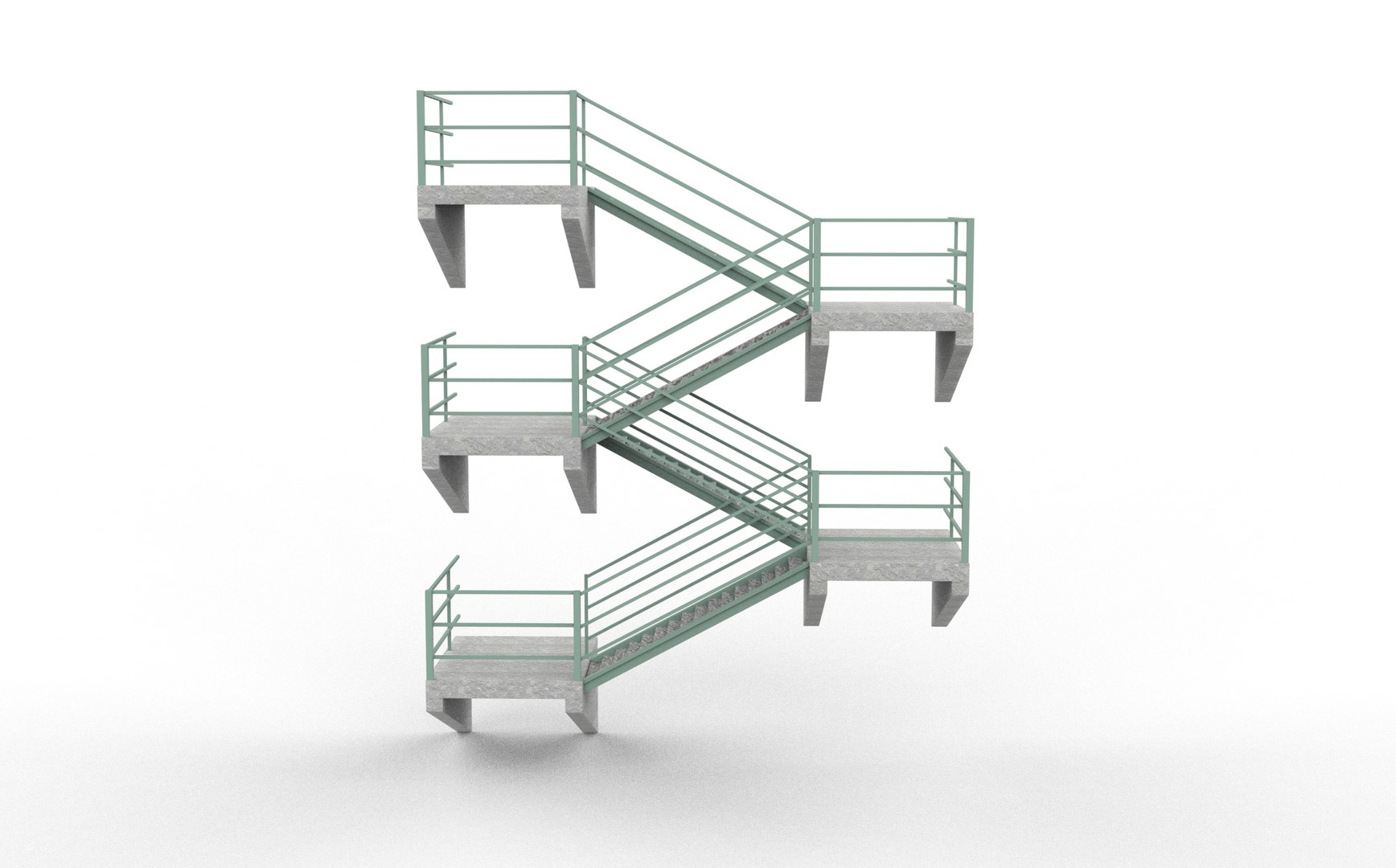 Fire Escape Stairs 3D Model 3D Model - TurboSquid 2351505