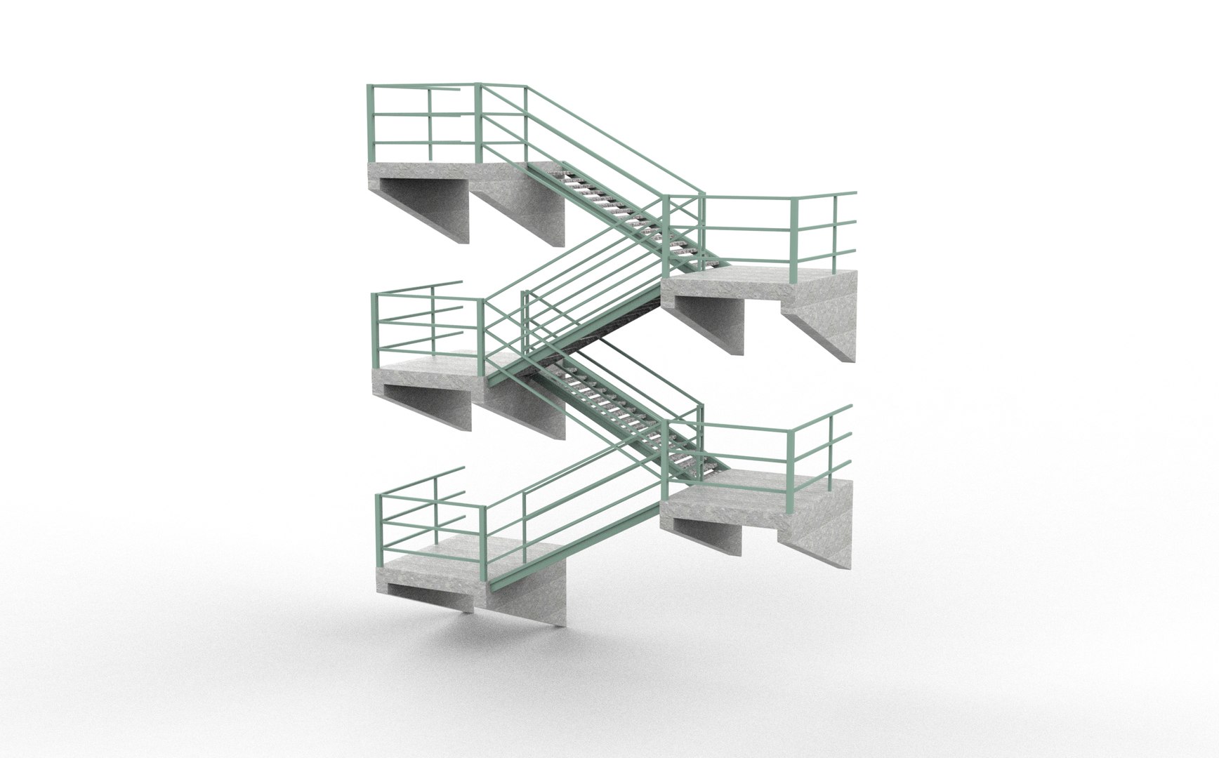 Fire Escape Stairs 3D Model 3D Model - TurboSquid 2351505