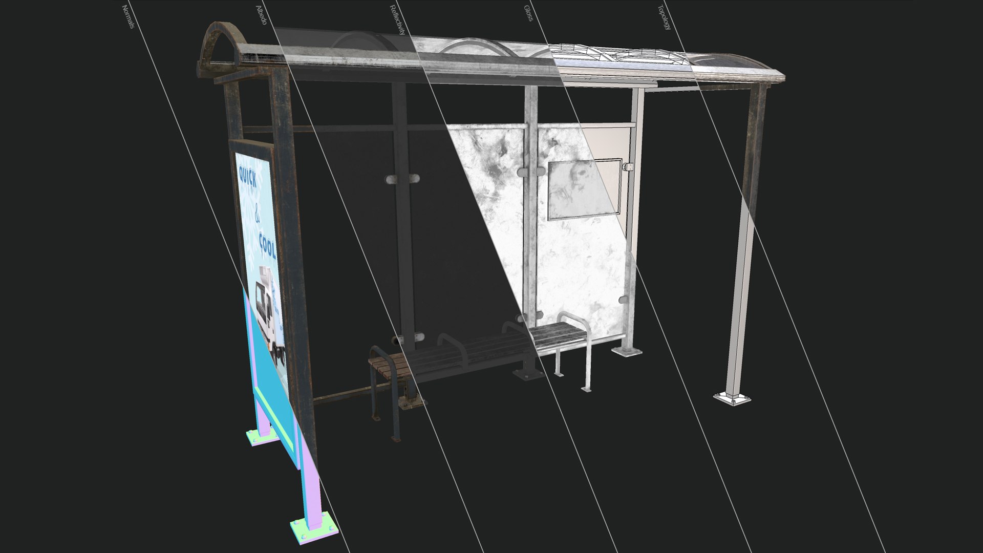 Bus Stop 3D Model - TurboSquid 1695346