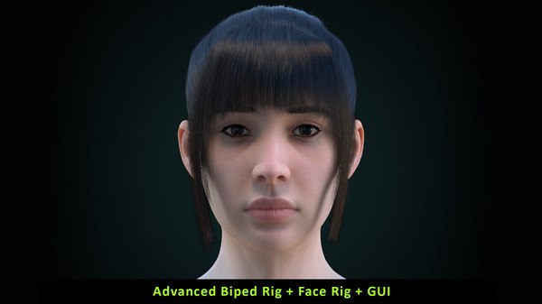 Female character rig head face 3D model - TurboSquid 1584031