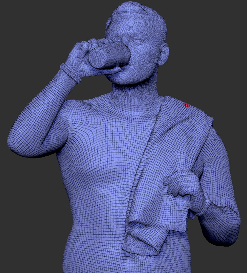 3D Shirtless Young Man With Towel Drinking Water 304 - TurboSquid 1737414