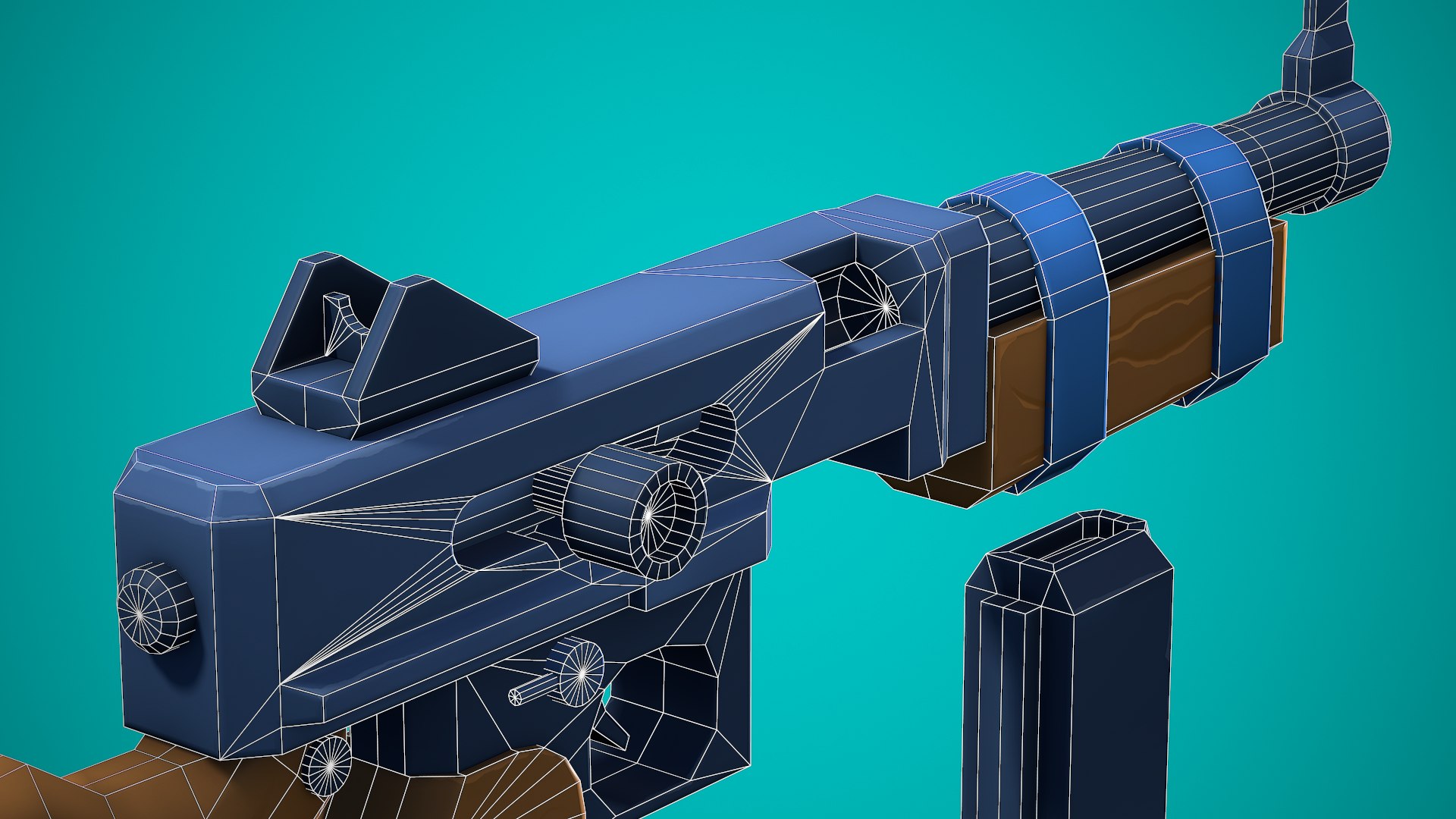 Stylized Thompson M1A1 Low Poly 3D Model - TurboSquid 2033410