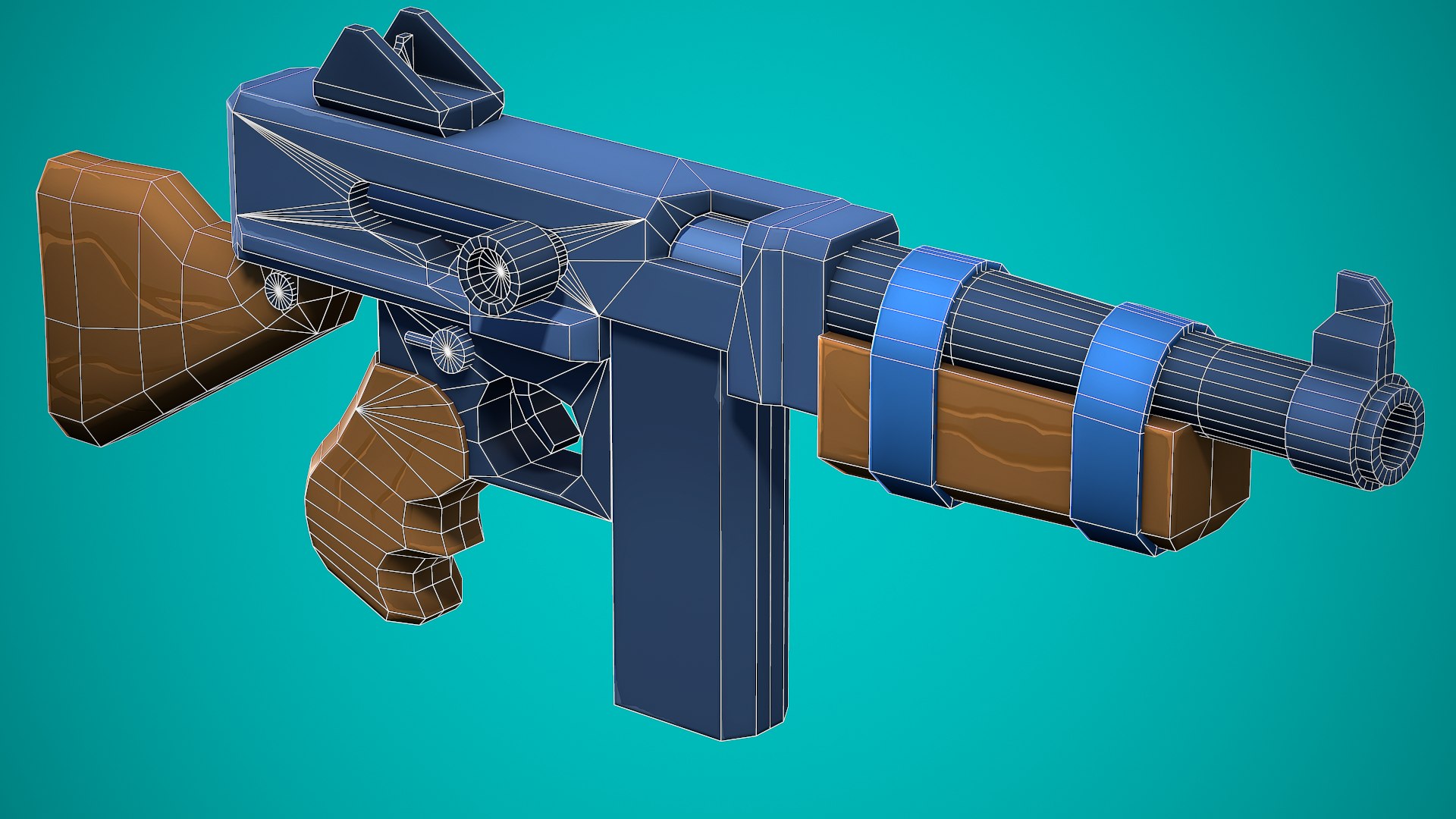 Stylized Thompson M1A1 Low Poly 3D Model - TurboSquid 2033410