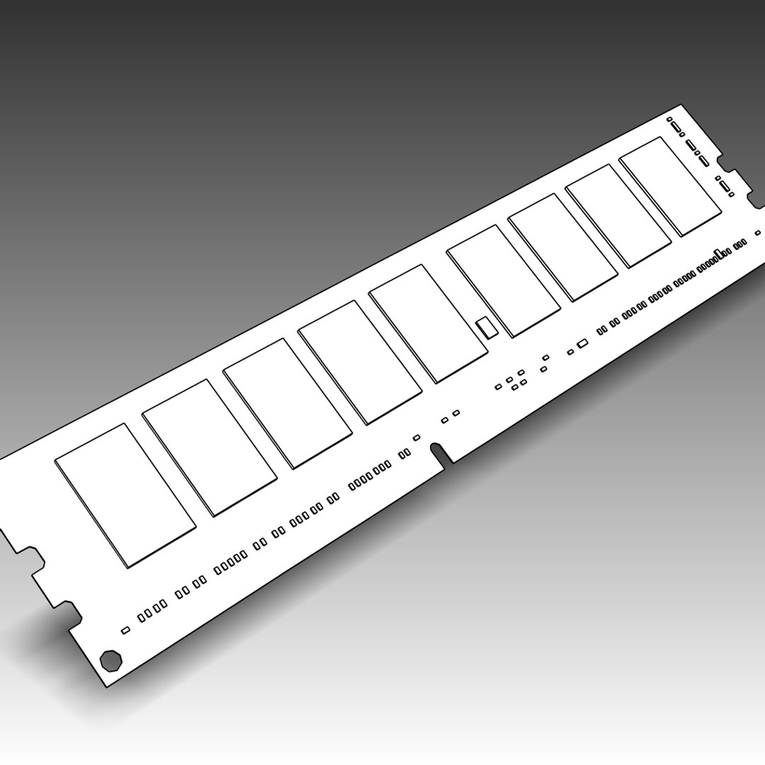 3d Model Ram Ddr3 512mb Pc3-10600