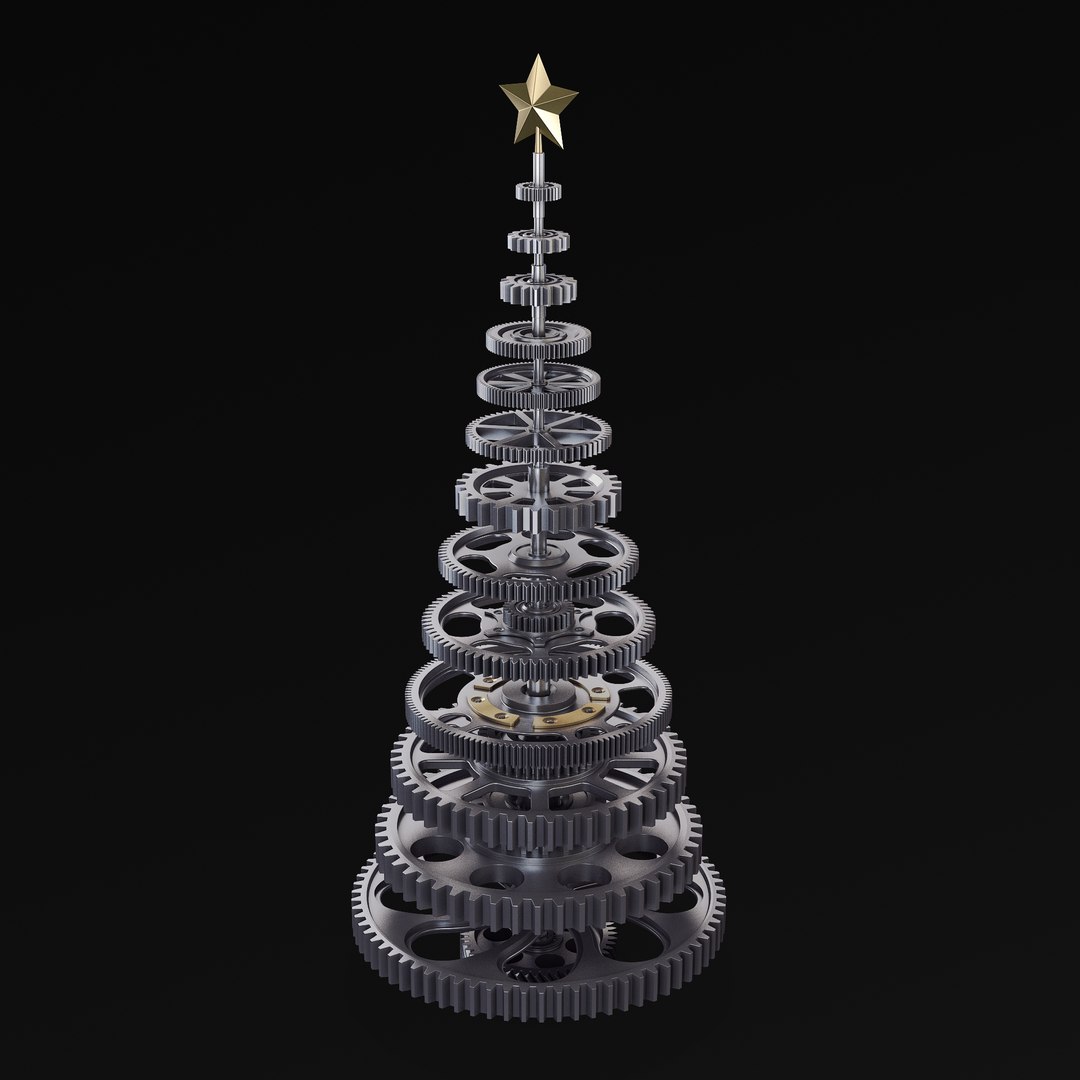 Stylized Gear Christmas Tree 3D Model - TurboSquid 1658903