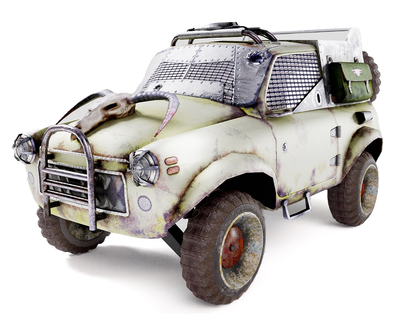 Retro Vintage Battle Race Suv Car Four-wheel Drive Lvl1 Al5 3D ...