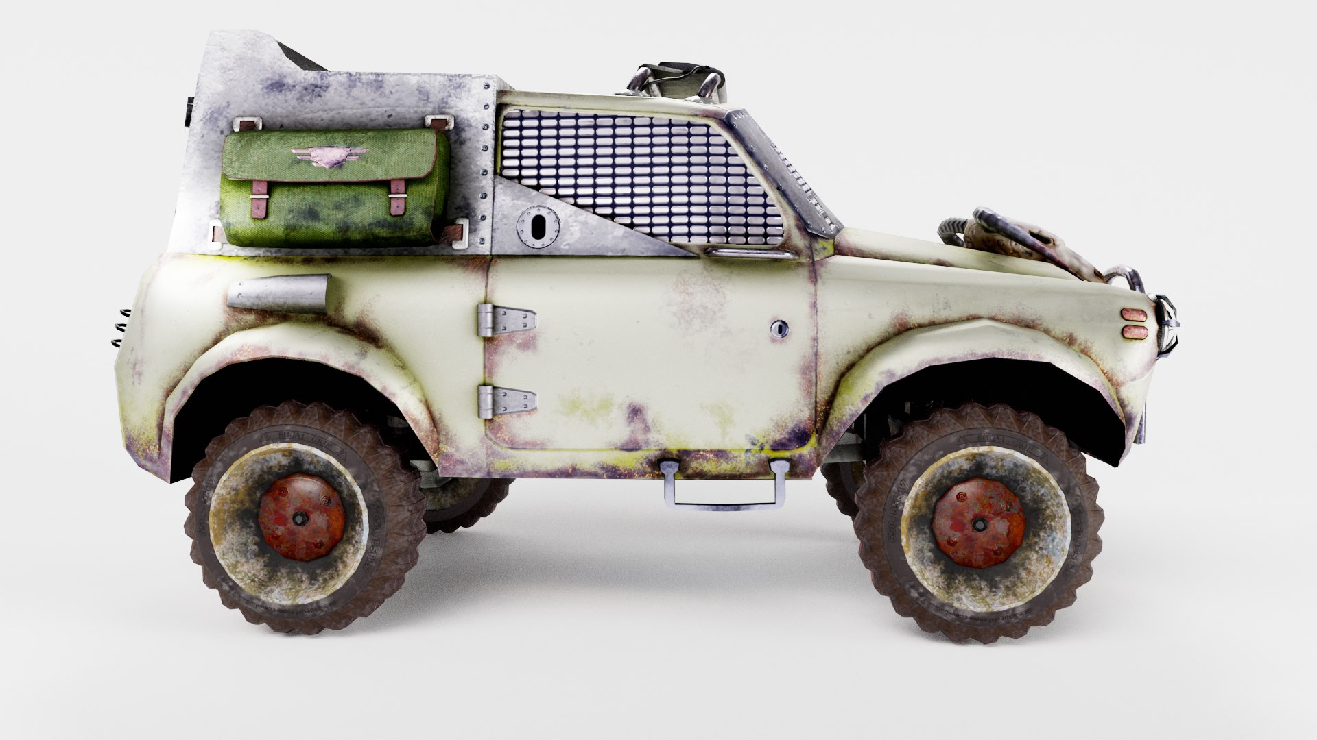 Retro Vintage Battle Race Suv Car Four-wheel Drive Lvl1 Al5 3D ...