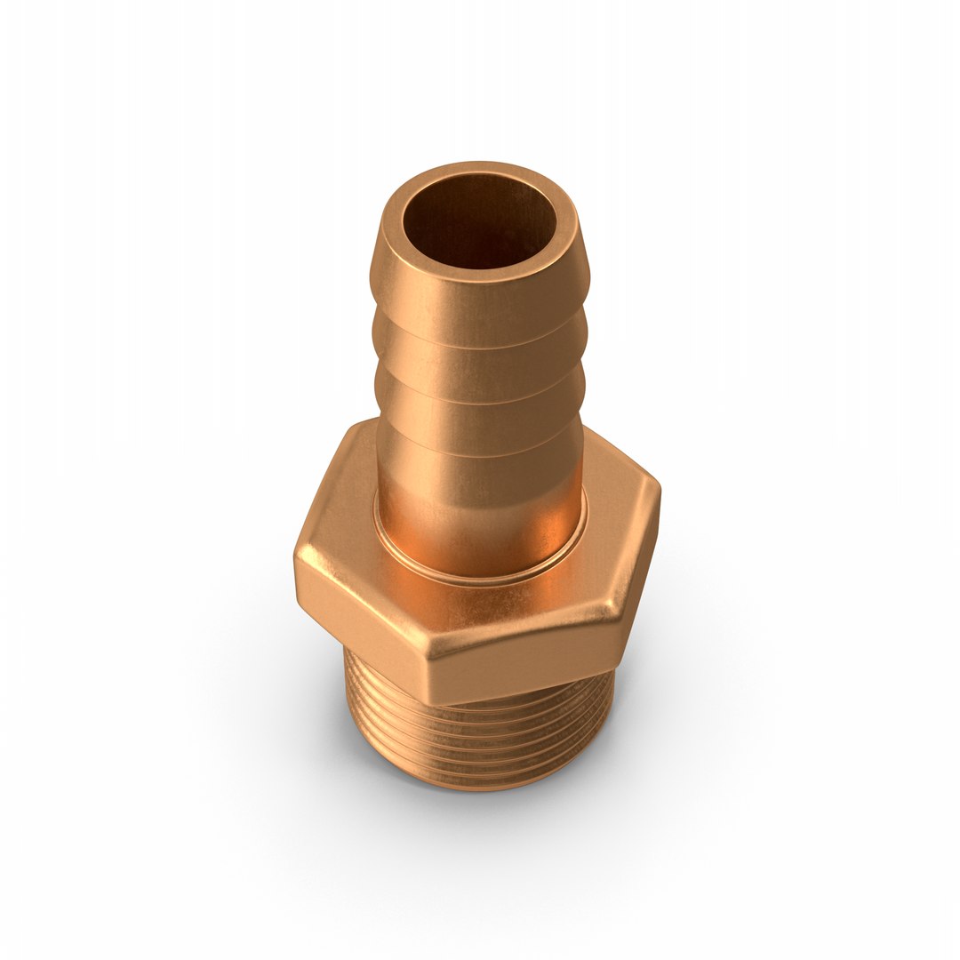 Copper Gas Pipe Adapter Model - TurboSquid 1957869
