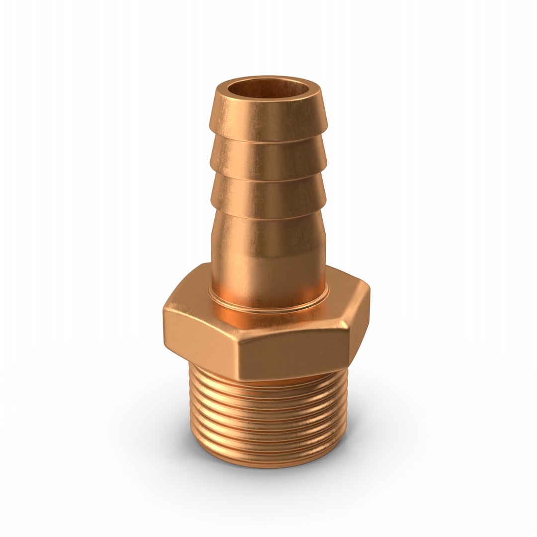 Copper Gas Pipe Adapter Model - TurboSquid 1957869