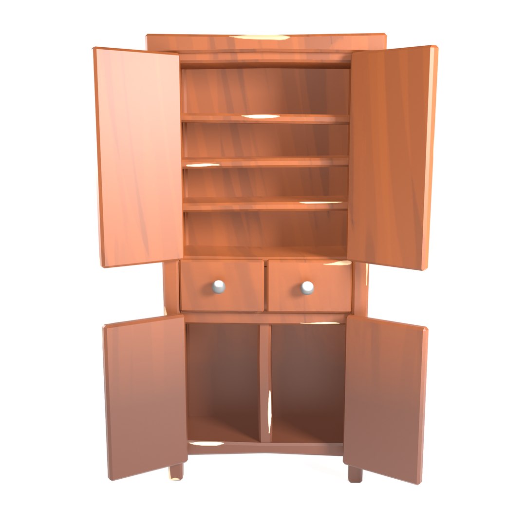 3D Lowpoly Stylized Wooden Cabinet Model - TurboSquid 2179926