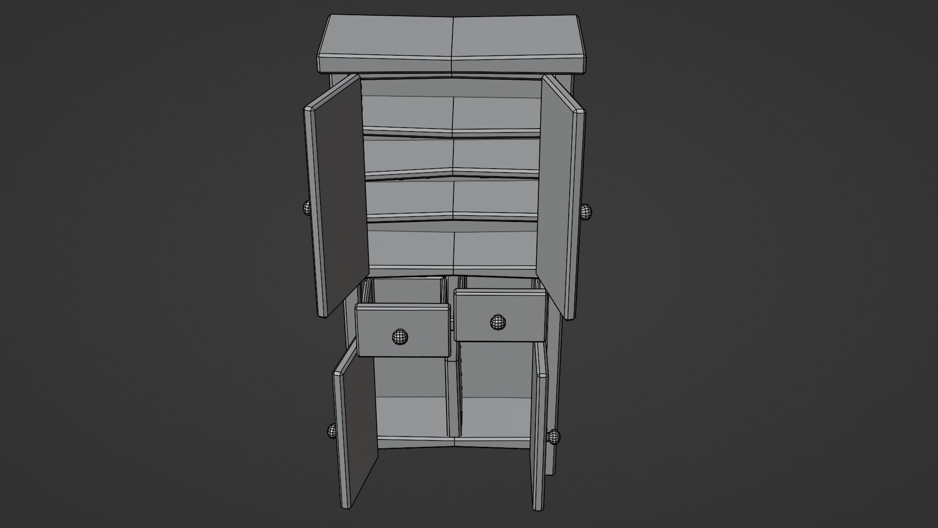 3D Lowpoly Stylized Wooden Cabinet Model - TurboSquid 2179926