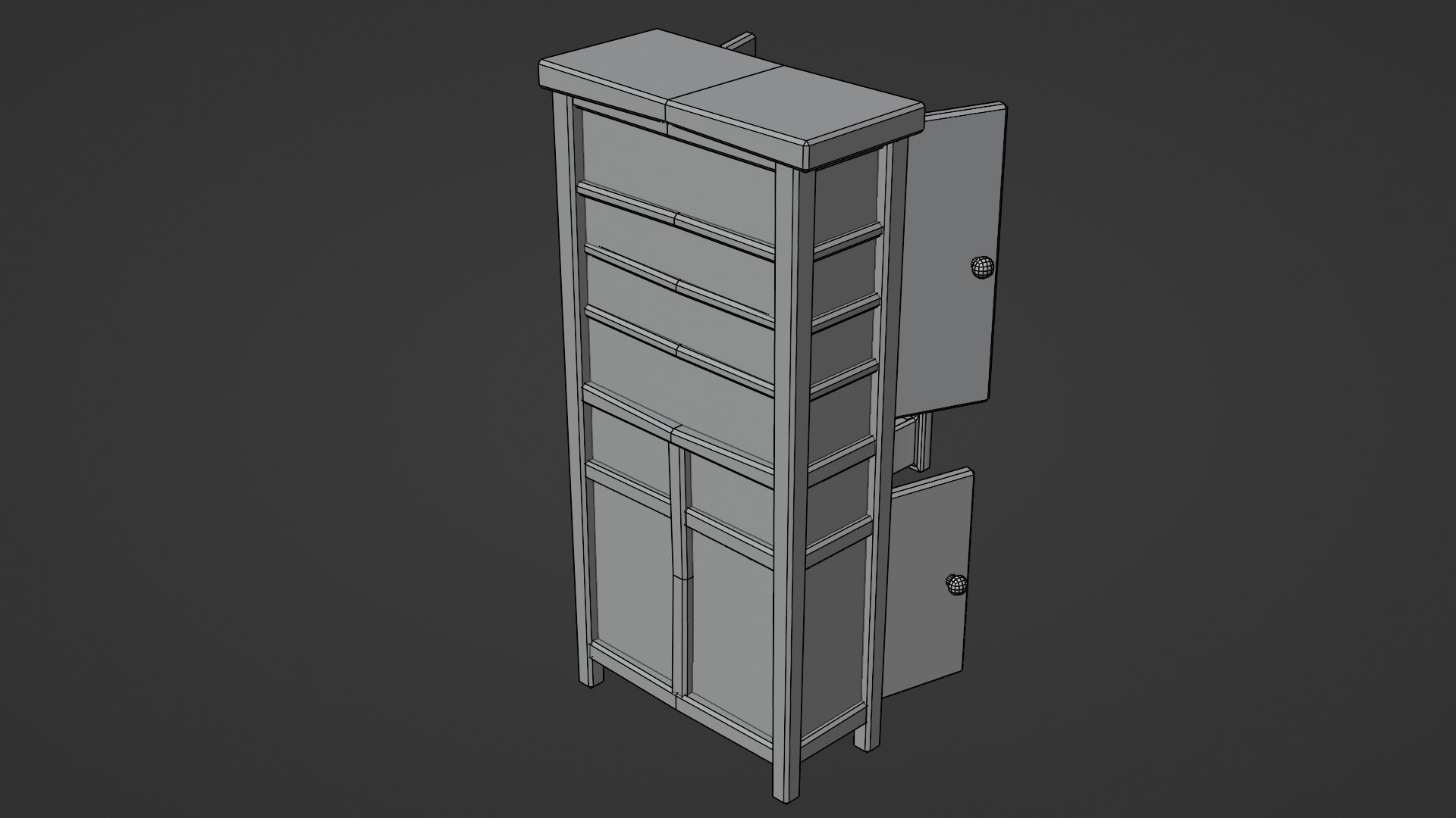 3D Lowpoly Stylized Wooden Cabinet Model - TurboSquid 2179926