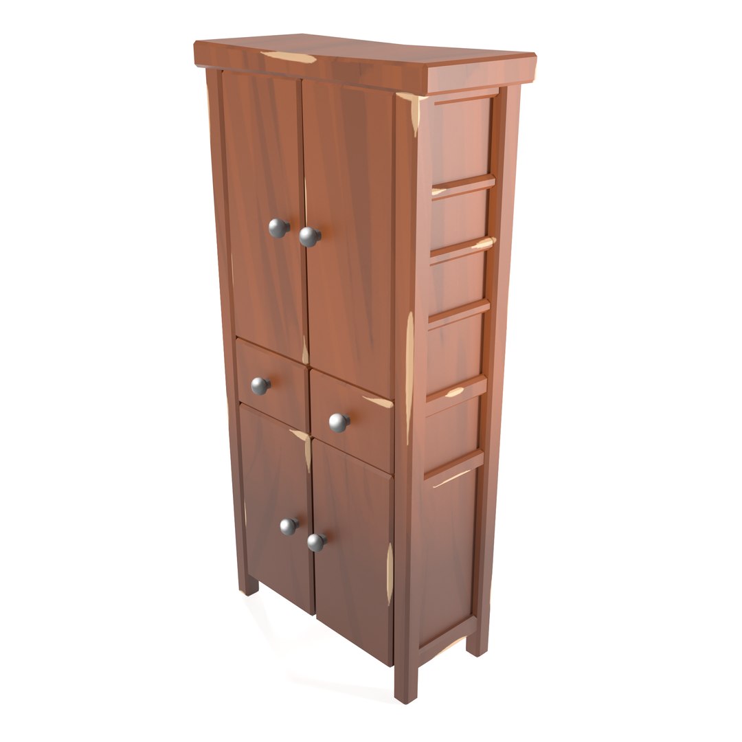 3D Lowpoly Stylized Wooden Cabinet model - TurboSquid 2179926