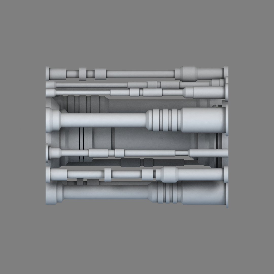 Industrial Piping B 3d Model