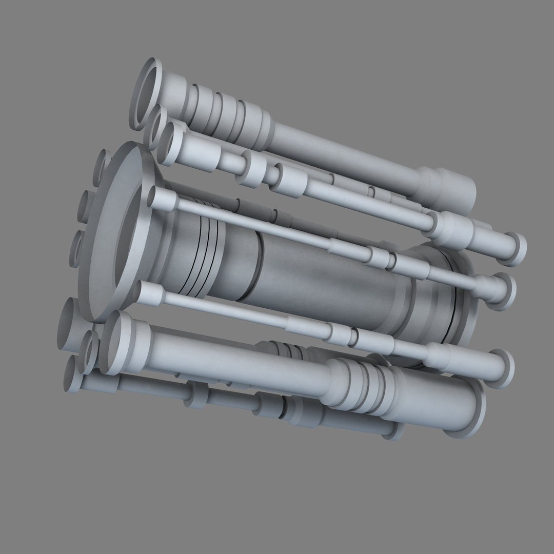 Industrial Piping B 3d Model