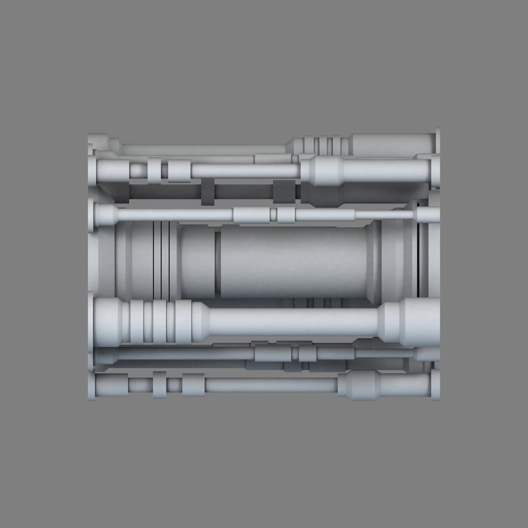 Industrial Piping B 3d Model