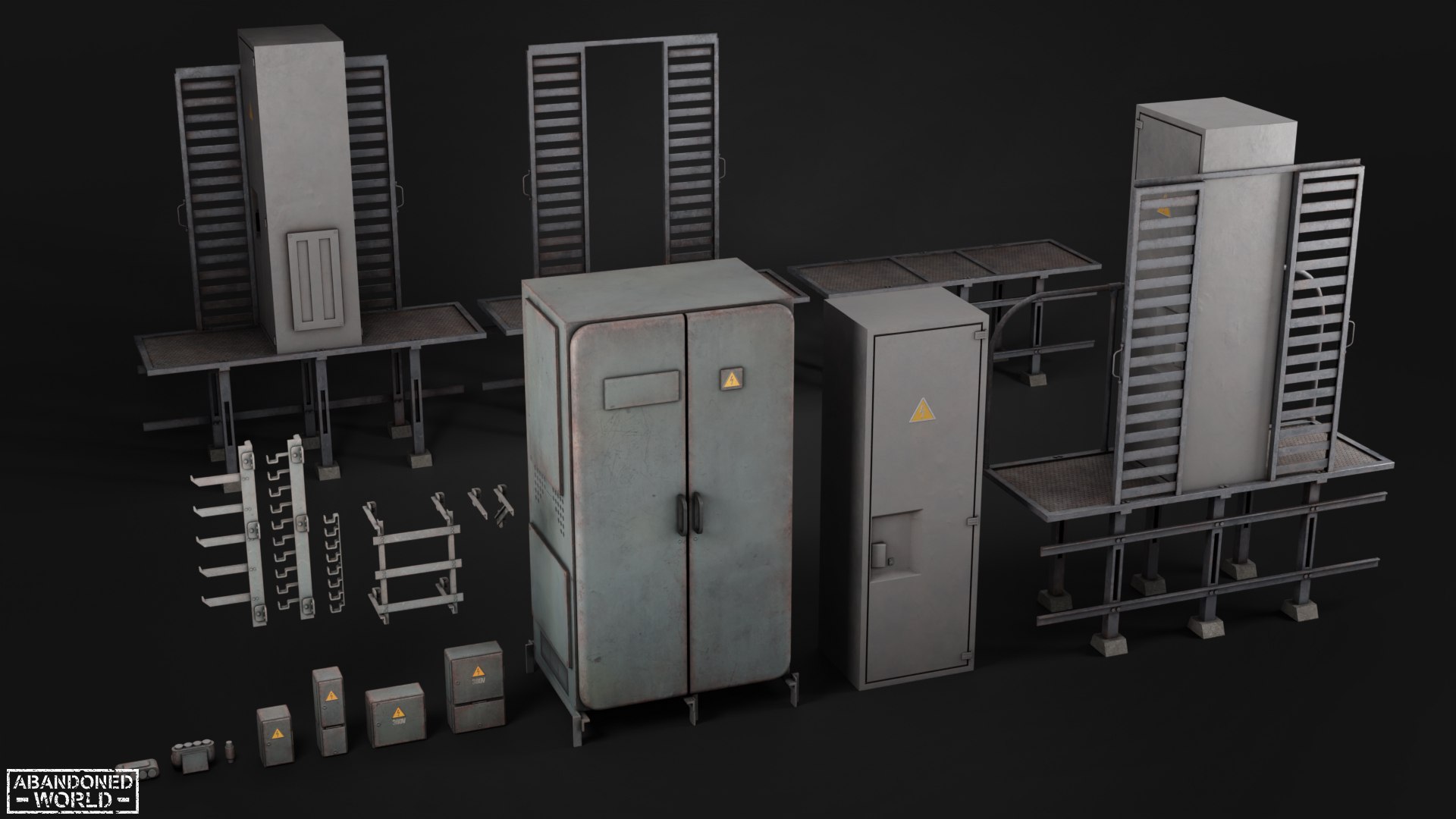 3D Old Electrical Boxes Set - TurboSquid 2243884