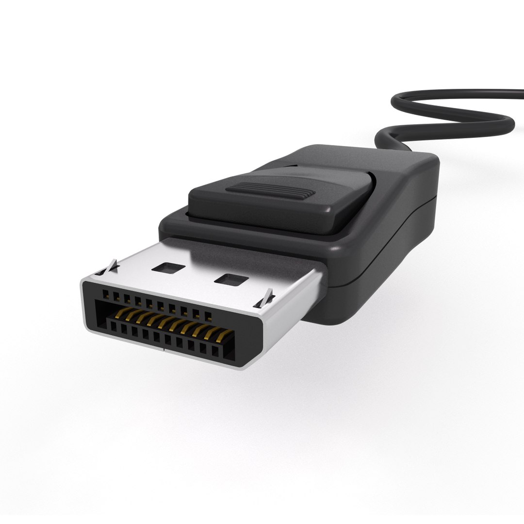 3D Display Port Male Connector Model - TurboSquid 1315294