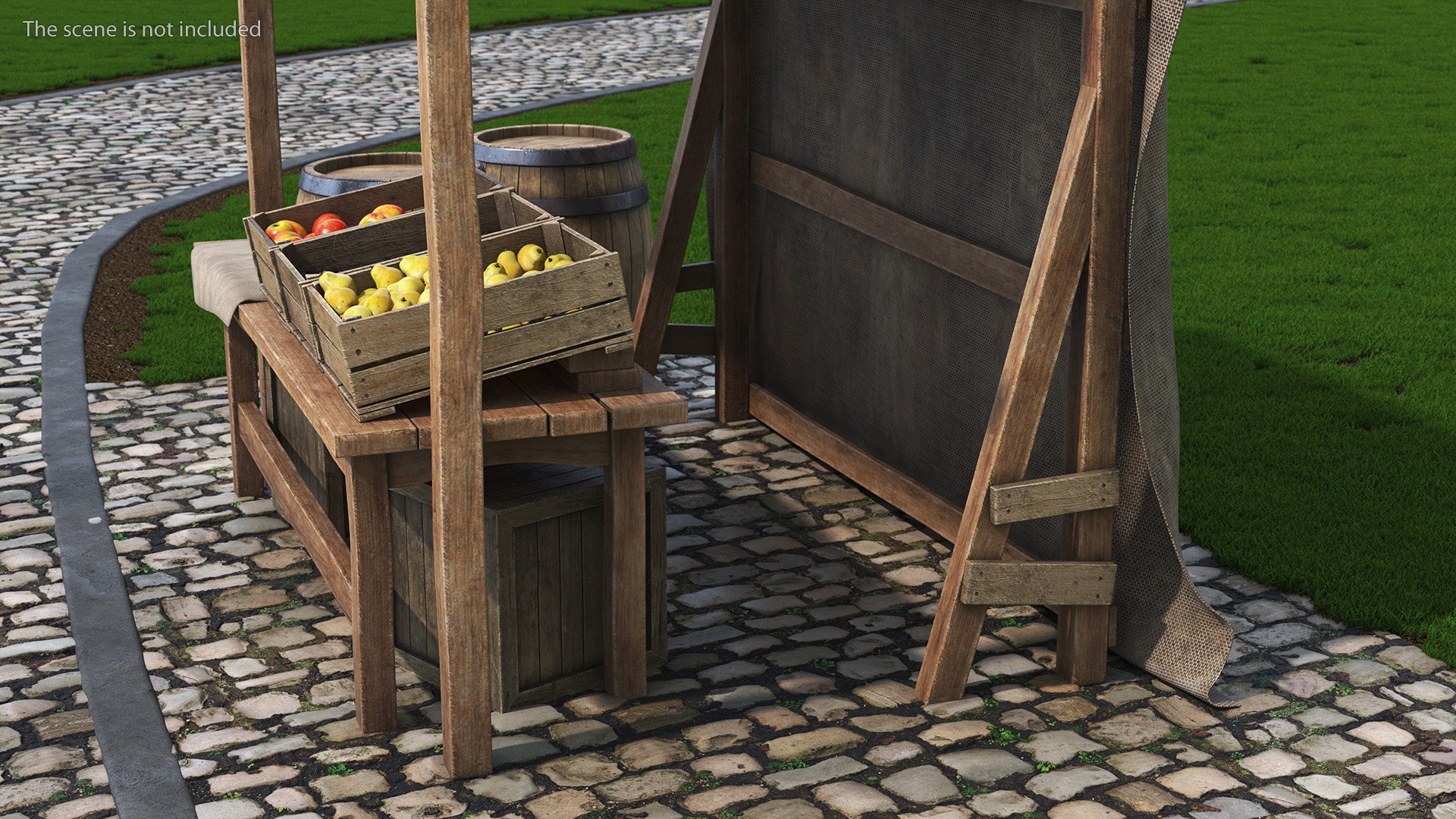 Fantasy Food Market Stall With Awning 3D Model - TurboSquid 2221515