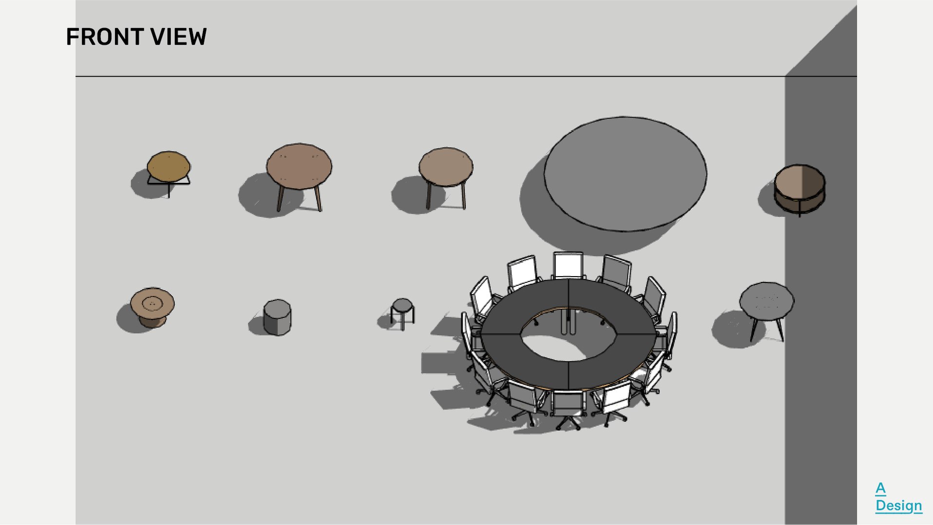 Round Tables - Revit family model 3D - TurboSquid 2017075