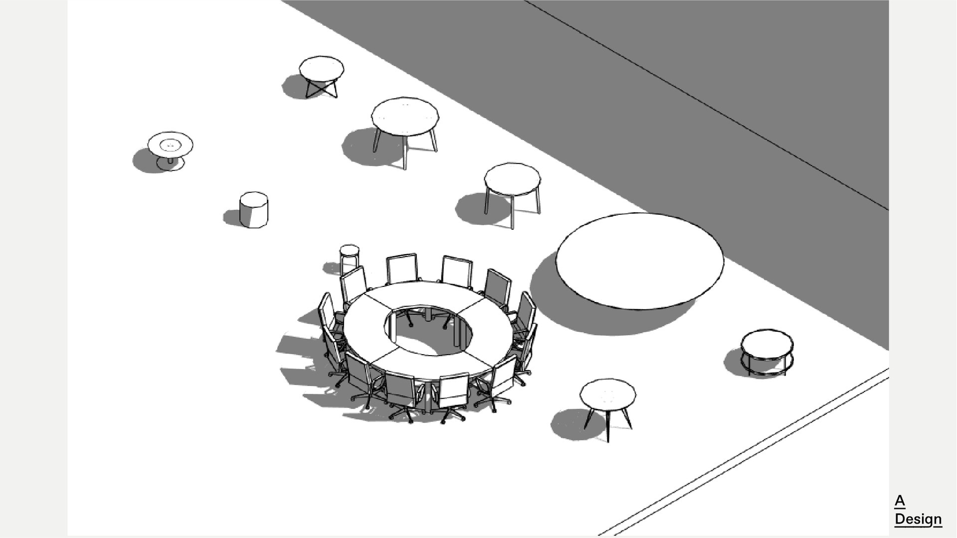 Round Tables - Revit family model 3D - TurboSquid 2017075