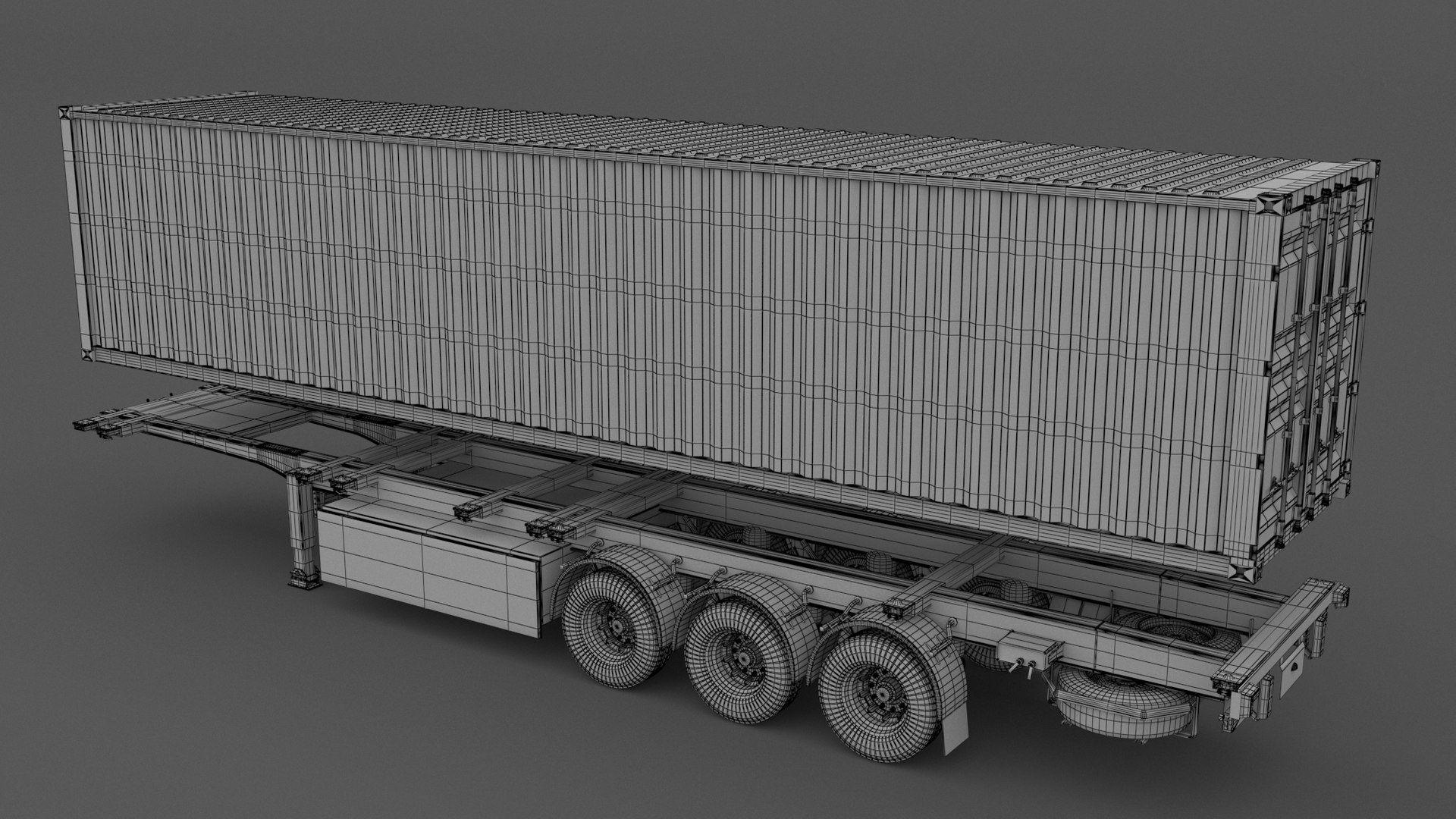 Chassis Semi Trailer with DB Schenker Shipping Container 3D model ...
