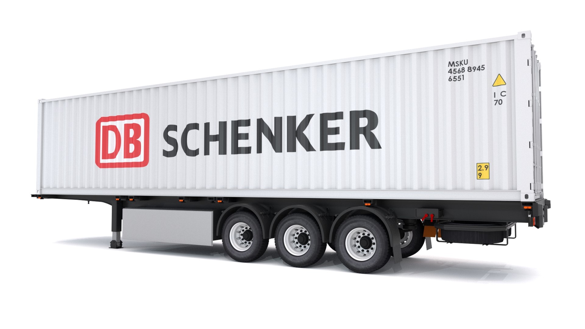 Chassis Semi Trailer with DB Schenker Shipping Container 3D model ...