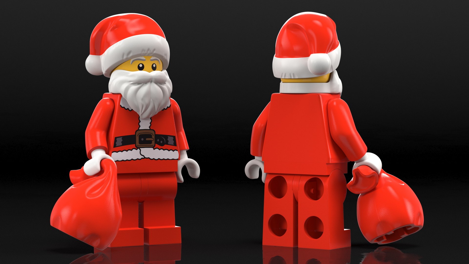 Lego Santa With Santa Sleigh And Reindeers Collection 3D - TurboSquid ...