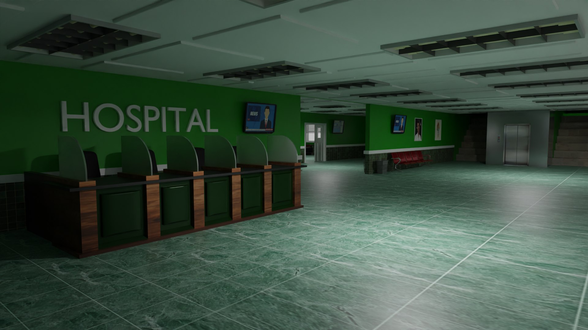3D Hospital interior model - TurboSquid 2164719