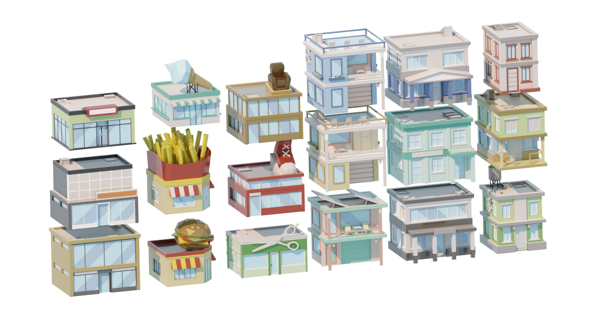 3D Tile Pack City Buildings - TurboSquid 1635916