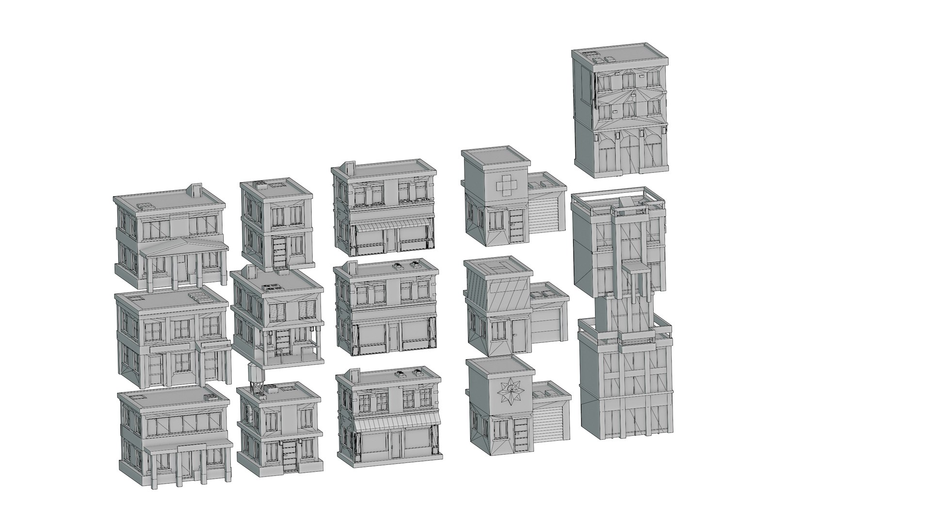 3D Tile Pack City Buildings - TurboSquid 1635916