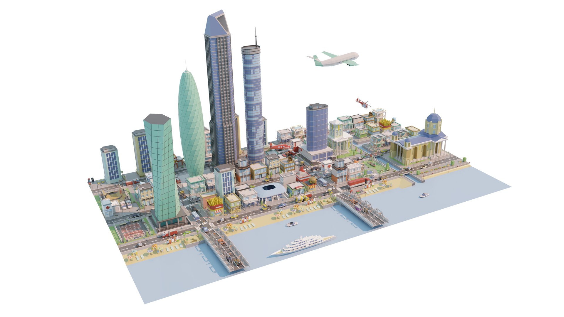 3D Tile Pack City Buildings - TurboSquid 1635916