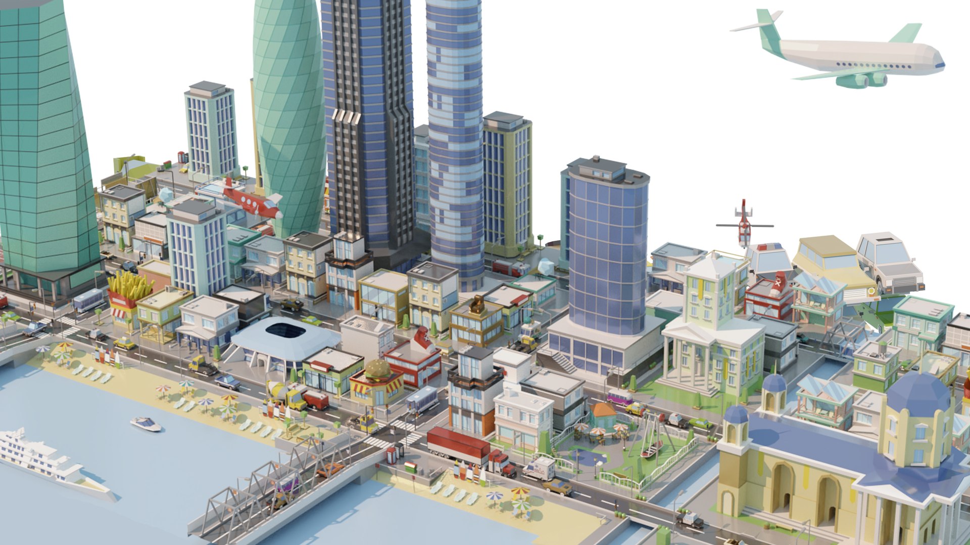 3D Tile Pack City Buildings - TurboSquid 1635916