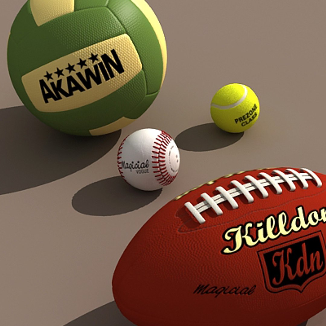 3d Model Balls Baseball Basketball