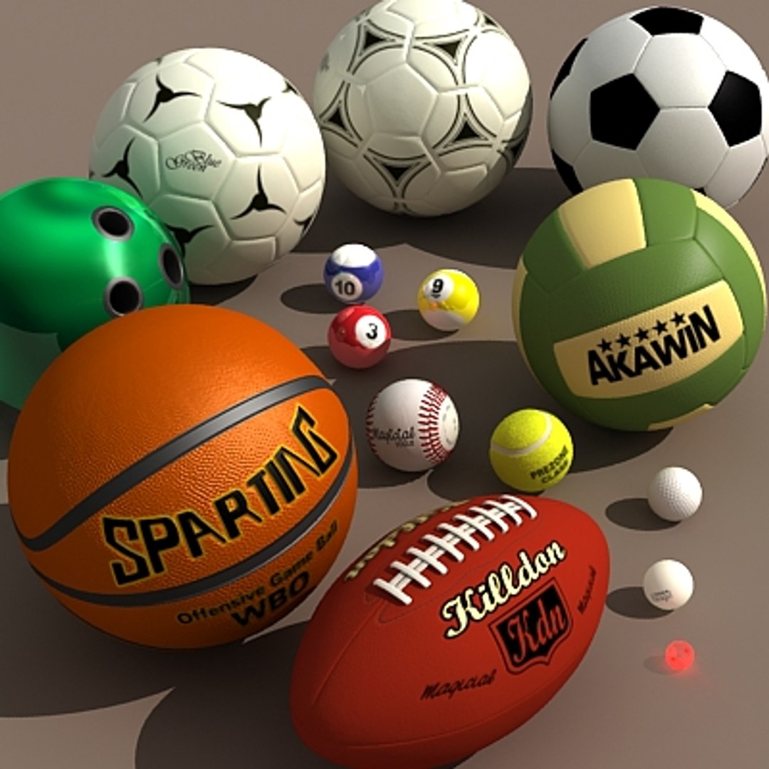 3d Model Balls Baseball Basketball