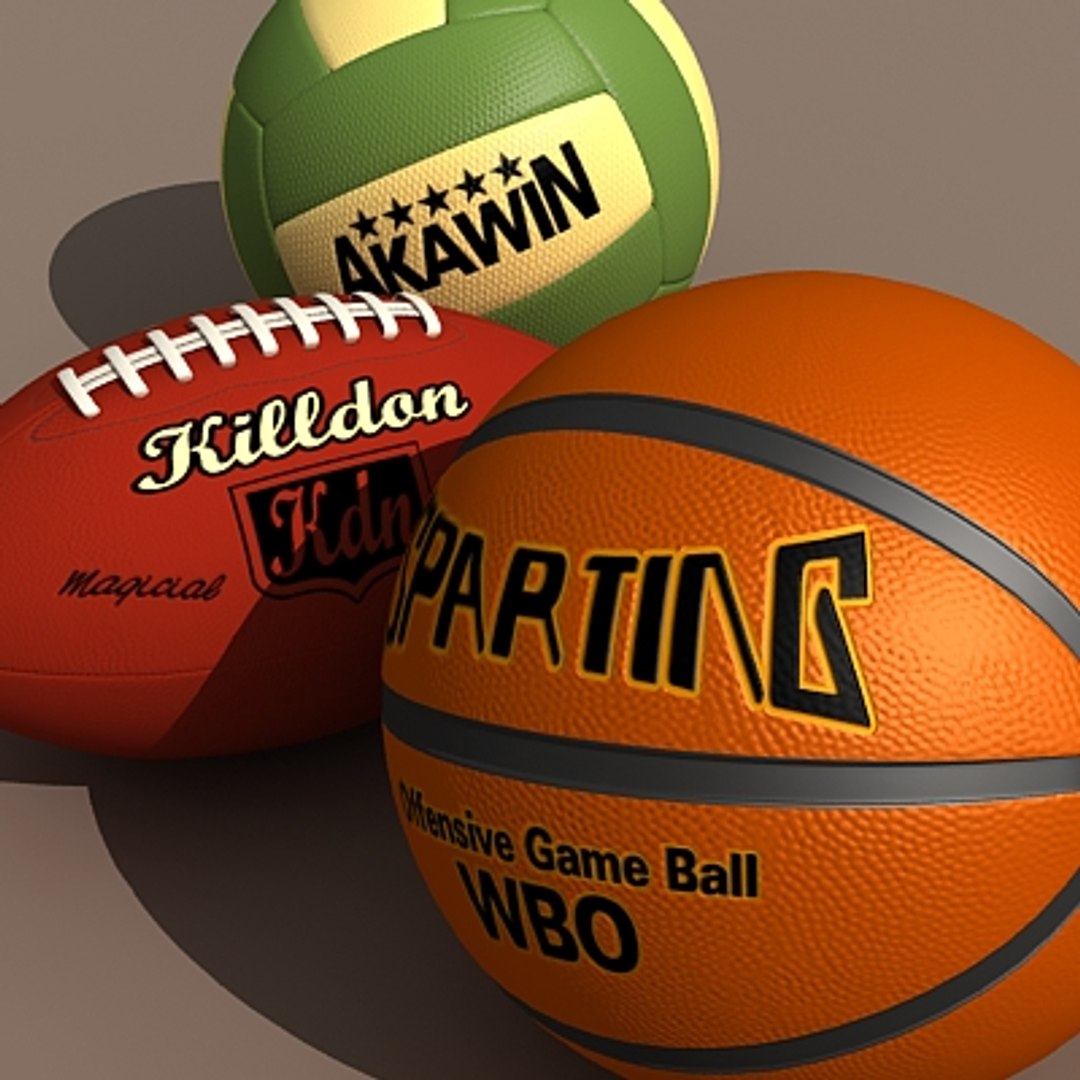 3d Model Balls Baseball Basketball