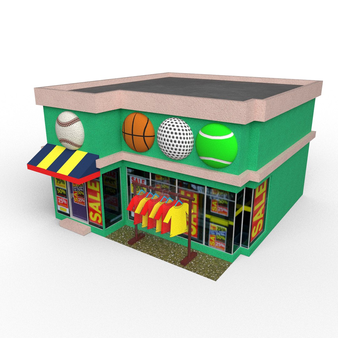 3D cartoony sports store model - TurboSquid 1248236