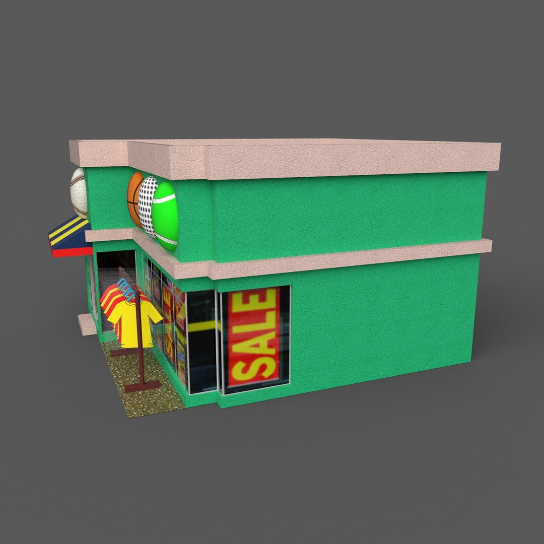 3D cartoony sports store model - TurboSquid 1248236