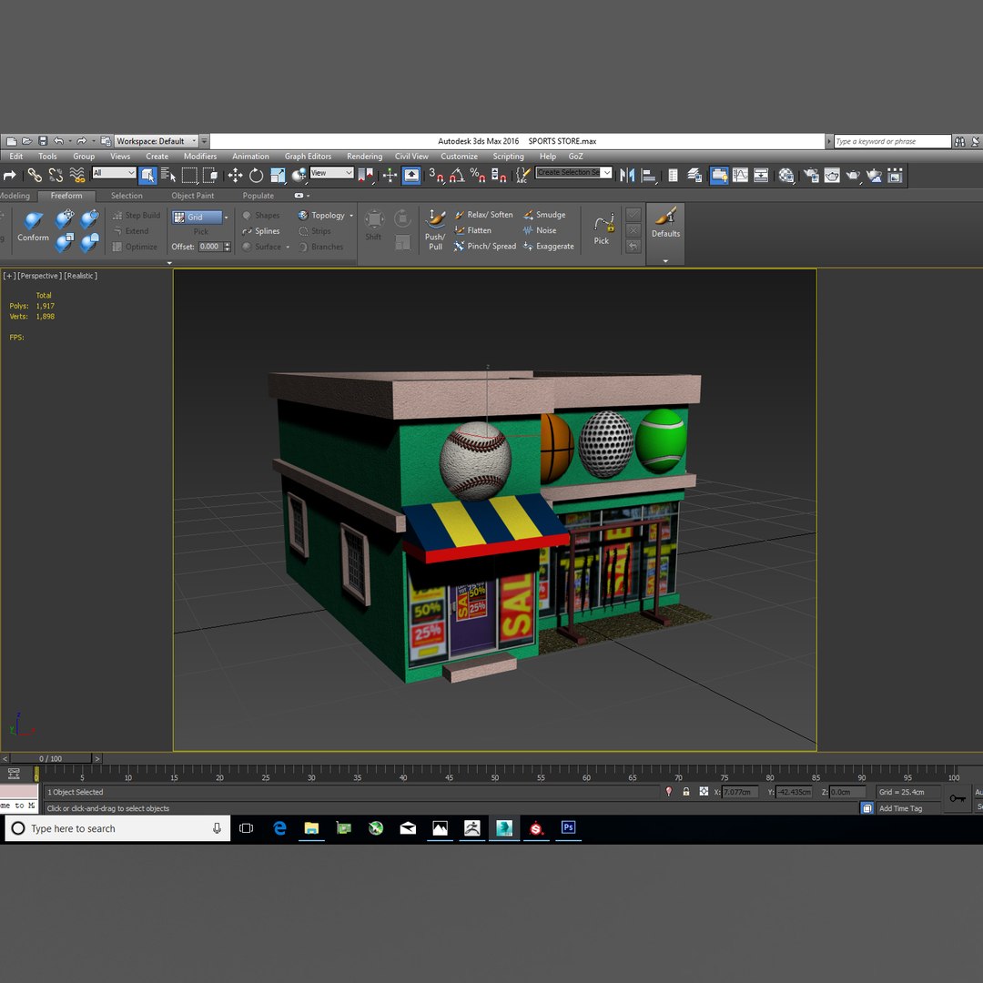 3D cartoony sports store model - TurboSquid 1248236