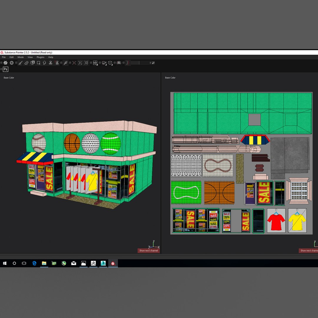 3D cartoony sports store model - TurboSquid 1248236