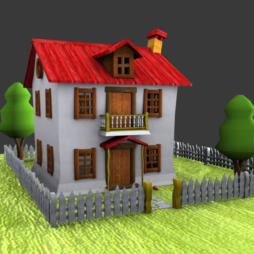 cartoon house toon 3d max